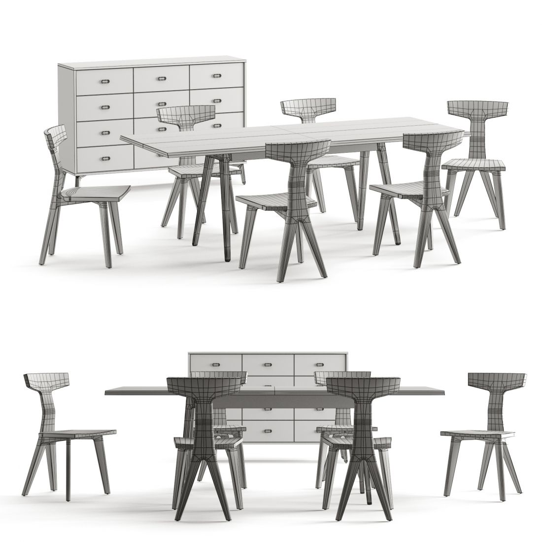 Fin Dining Chair 3D Model for VRay, Corona | CGMood