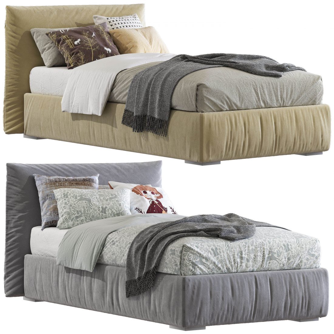 Letto Lerici Bed - Kappa Salotti 2 Set 139 - 3D Model for VRay, Corona