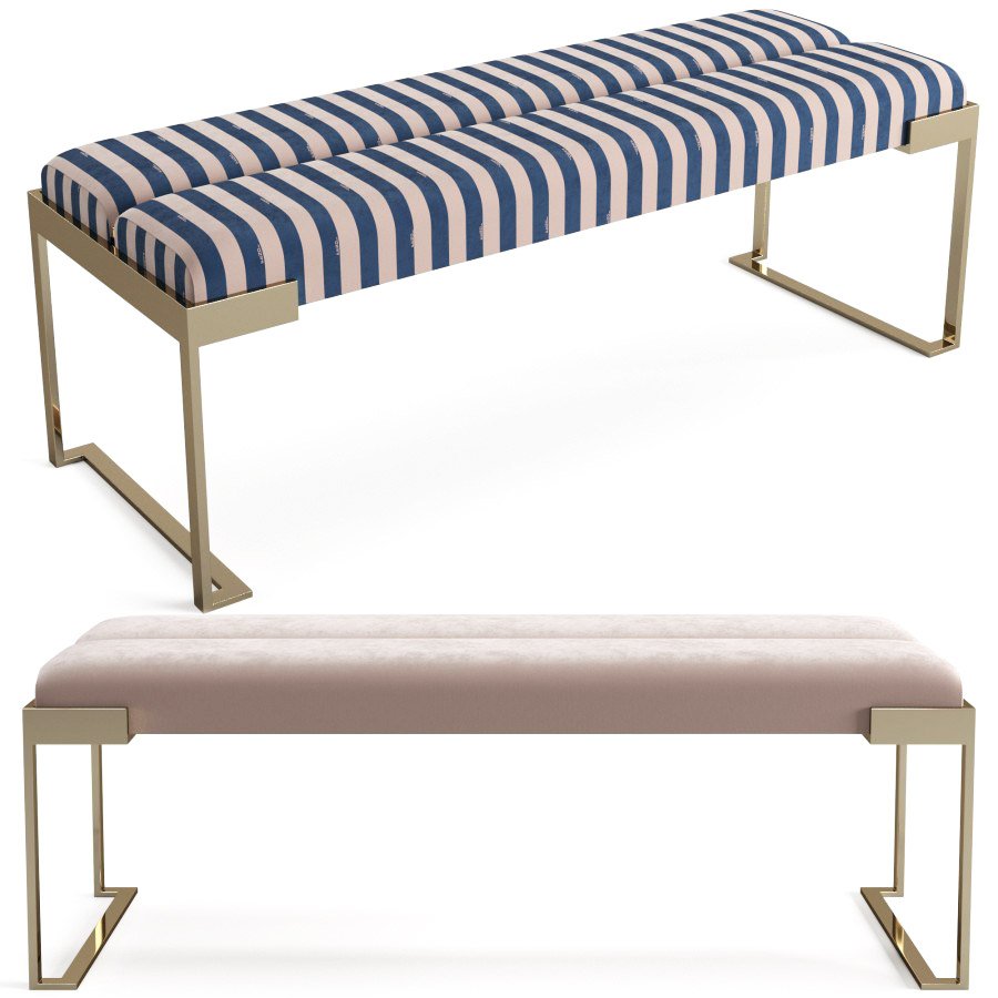 Fendi Casa Lambert Bench - 3D Model for VRay, Corona