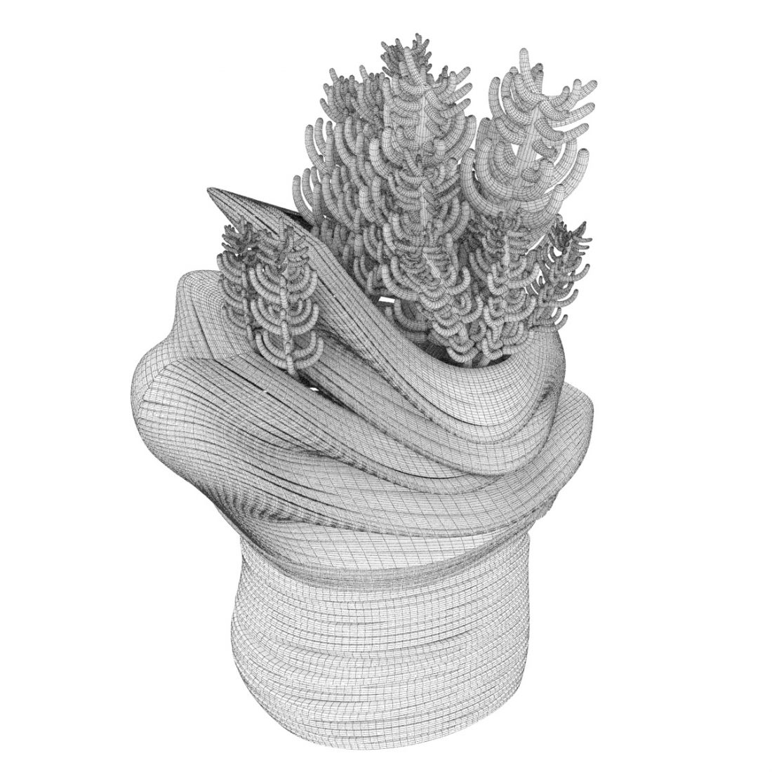 Cactus Pot - 3D Model for VRay, Corona