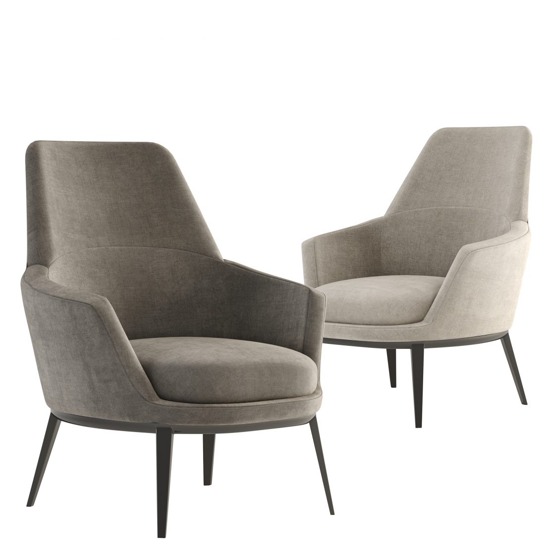 Caratos Maxalto Armchair With High Backrest - 3D Model for Corona