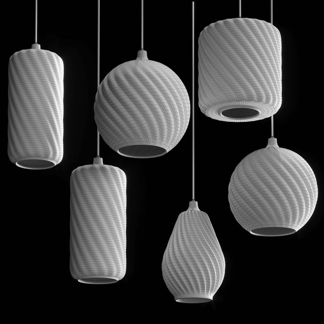 Suspended Lampshade Ilaria Light - 3D Model for VRay, Corona