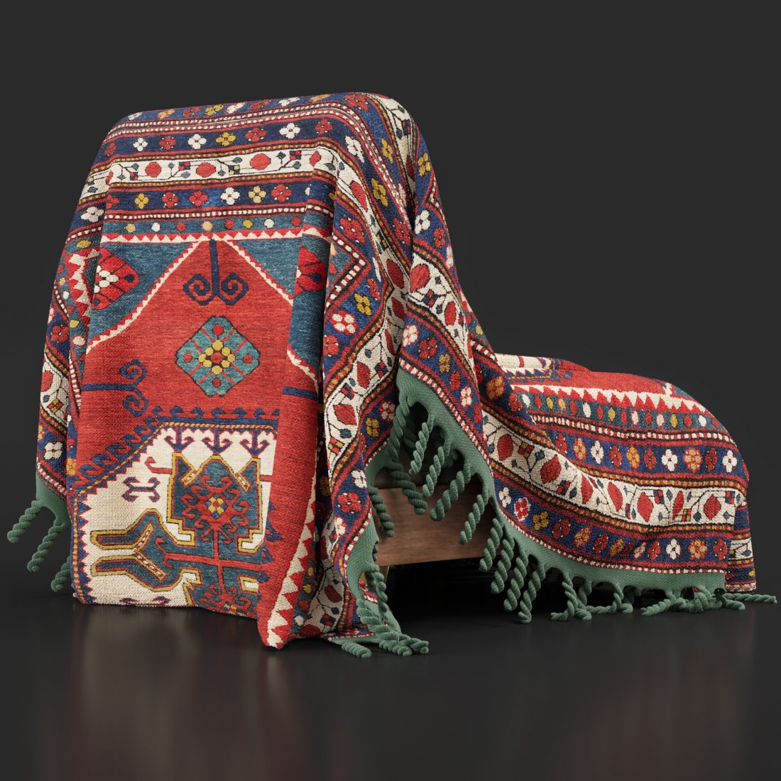 Single Sofa With Cover Boho Style - 3D Model for VRay, Corona