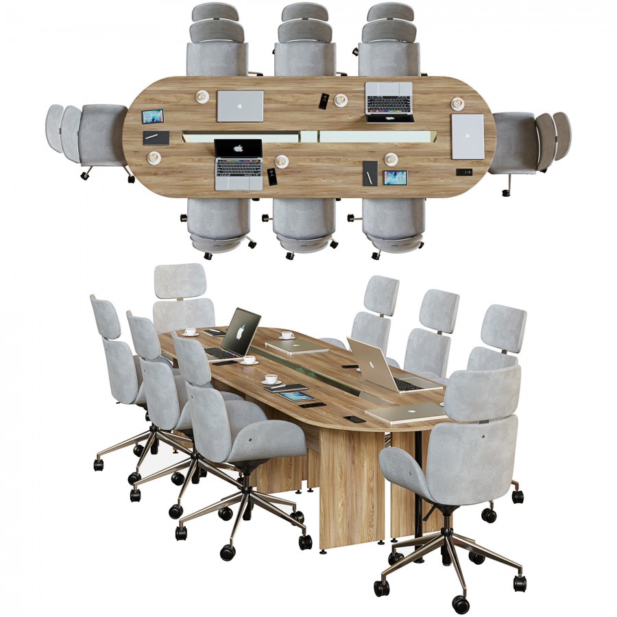 Conference Table 01 - 3D Model for VRay, Corona
