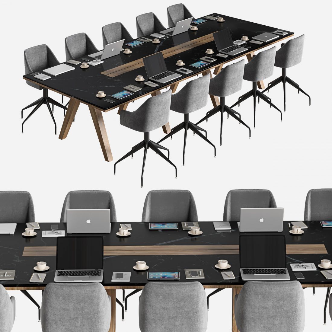 Conference Table 02 - 3D Model for VRay, Corona