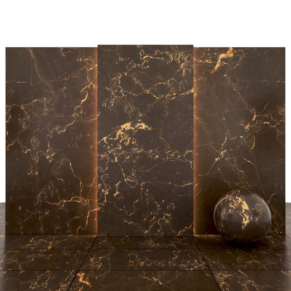 Brown Bronze Marble - 3D Model for VRay