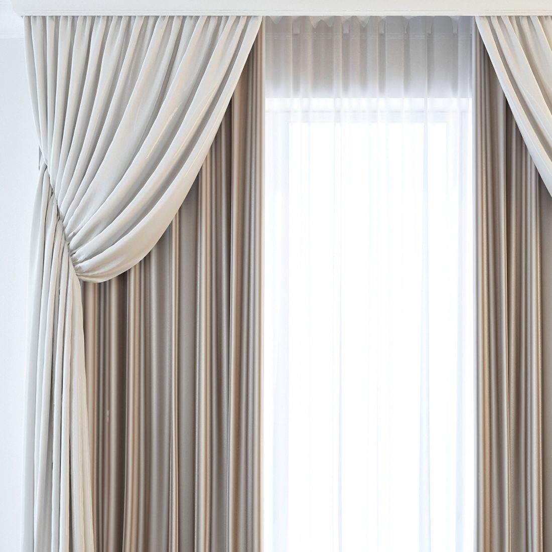 Set 09 Curtains - 3D Model for VRay, Corona