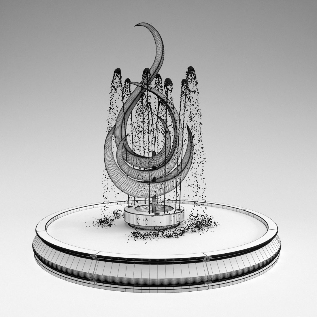 Fountain 11 - 3D Model for VRay