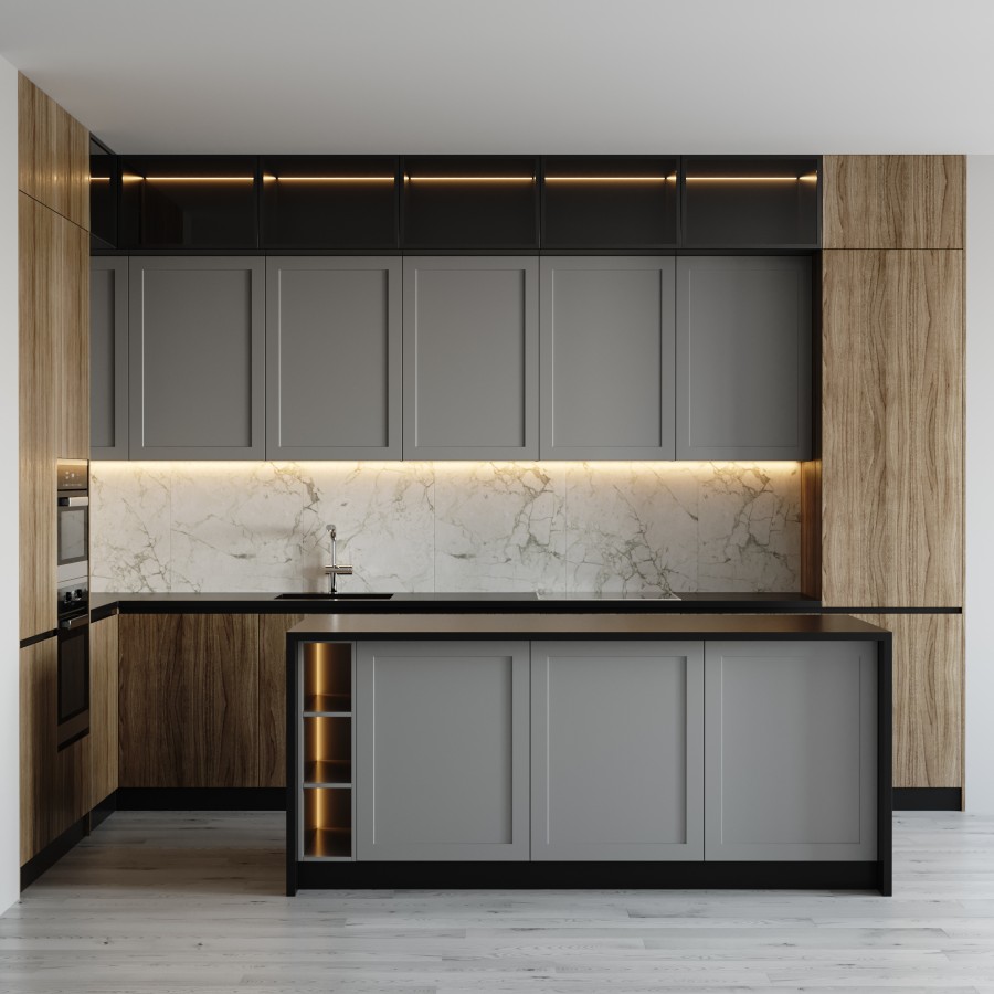 Modern Kitchen_17 - 3D Model for VRay, Corona