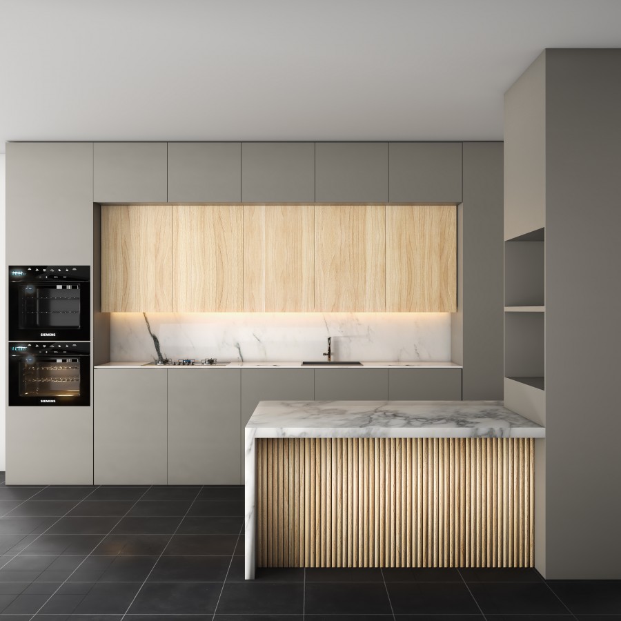Modern Kitchen 01 - 3D Model for VRay, Corona