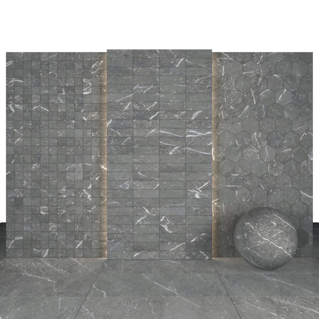 Florence Gray Marble - 3D Model for VRay