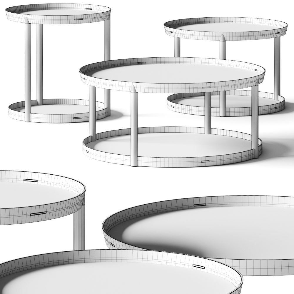 Offecct Archipelago Coffee Tables - 3D Model for VRay, Corona