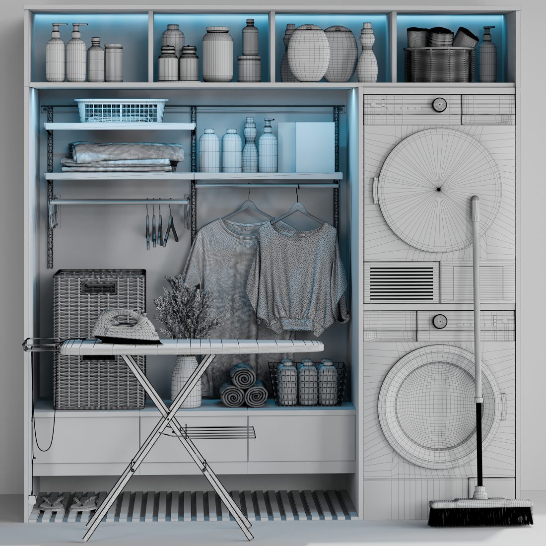 Laundry Set 03 - 3D Model for VRay, Corona
