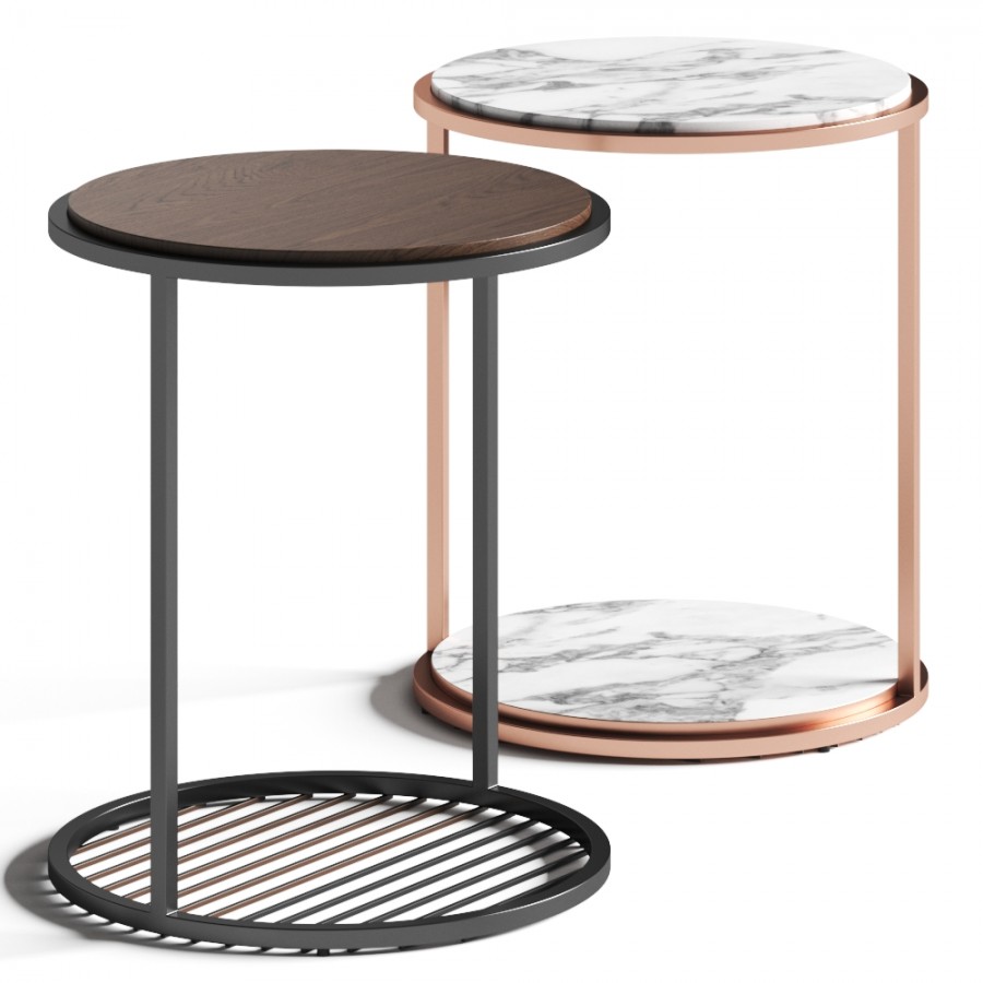 Natuzzi Fil Rouge Coffee & Side Tables - 3D Model for VRay, Corona
