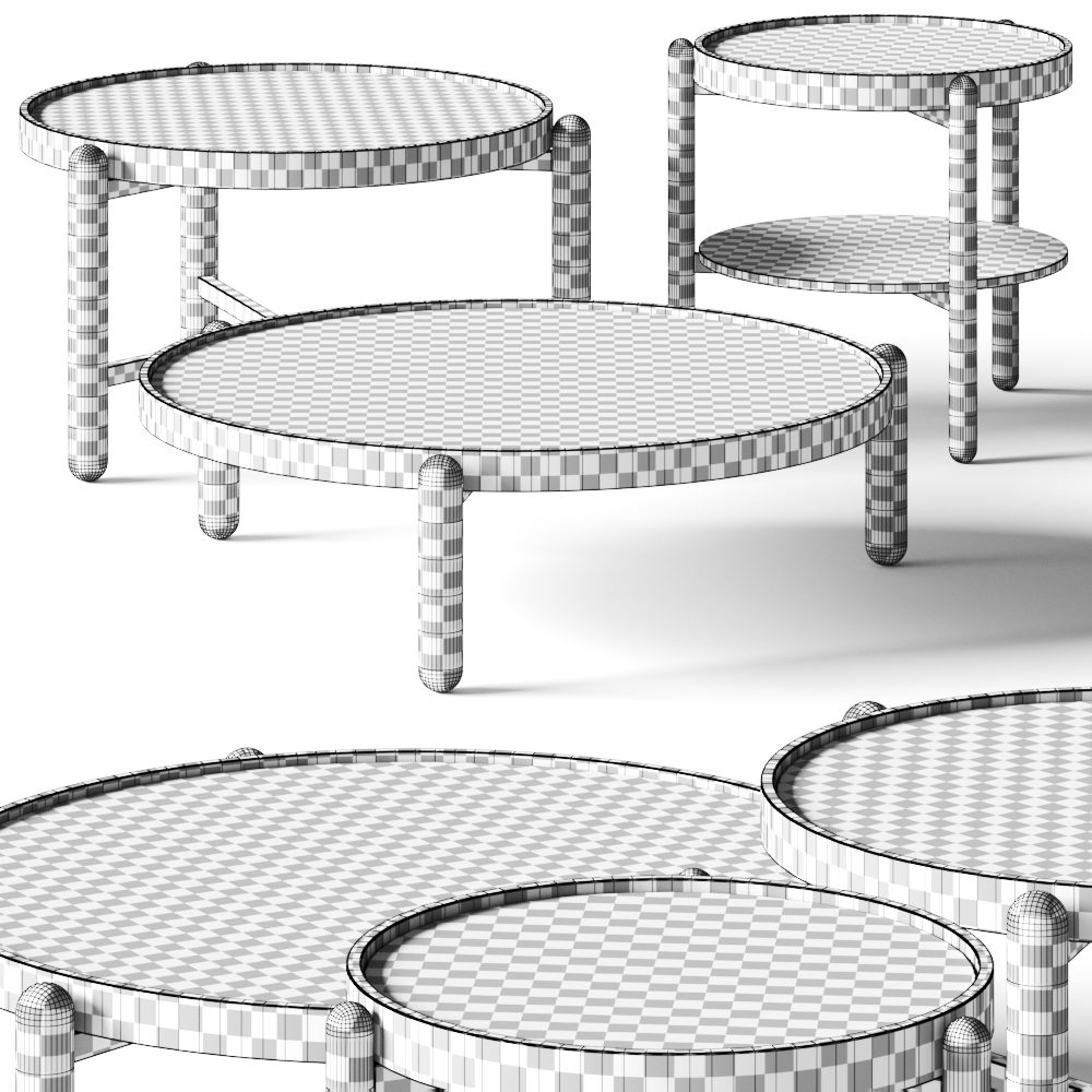 Meridiani Vittorio Coffee & Side Tables - 3D Model for VRay, Corona