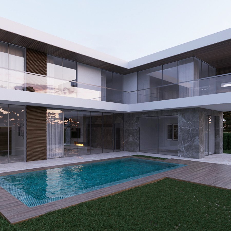 Modern Villa D - 3D Model for Corona