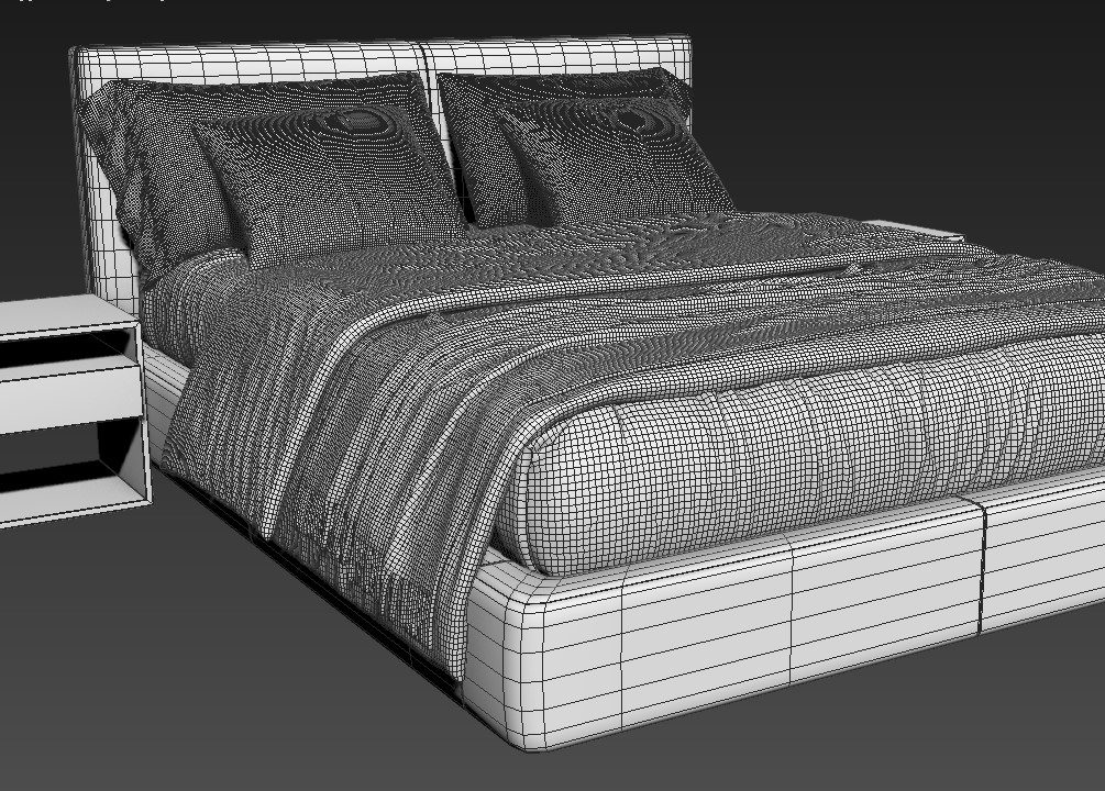 B&b Italia Richard Bed - 3D Model for Corona, VRay