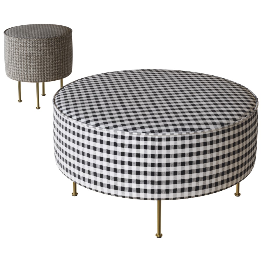Modern Line Pouf By Gubi - 3D Model for Corona, VRay