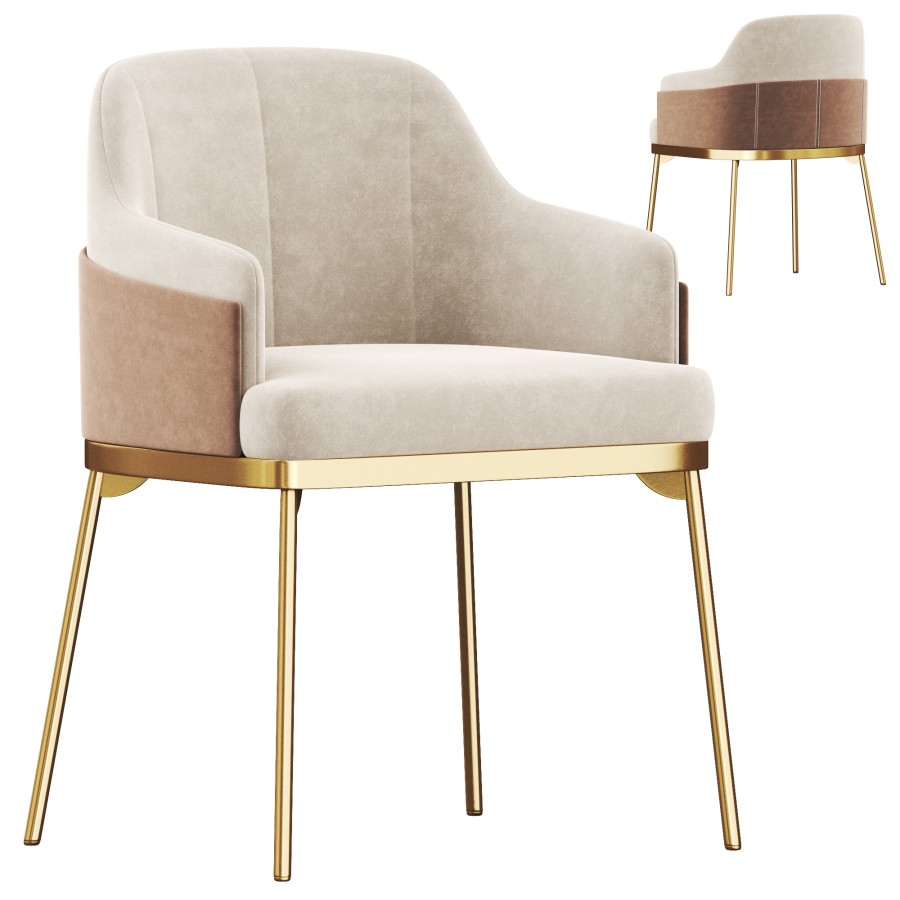 Modern Dining Chair - 3D Model for VRay
