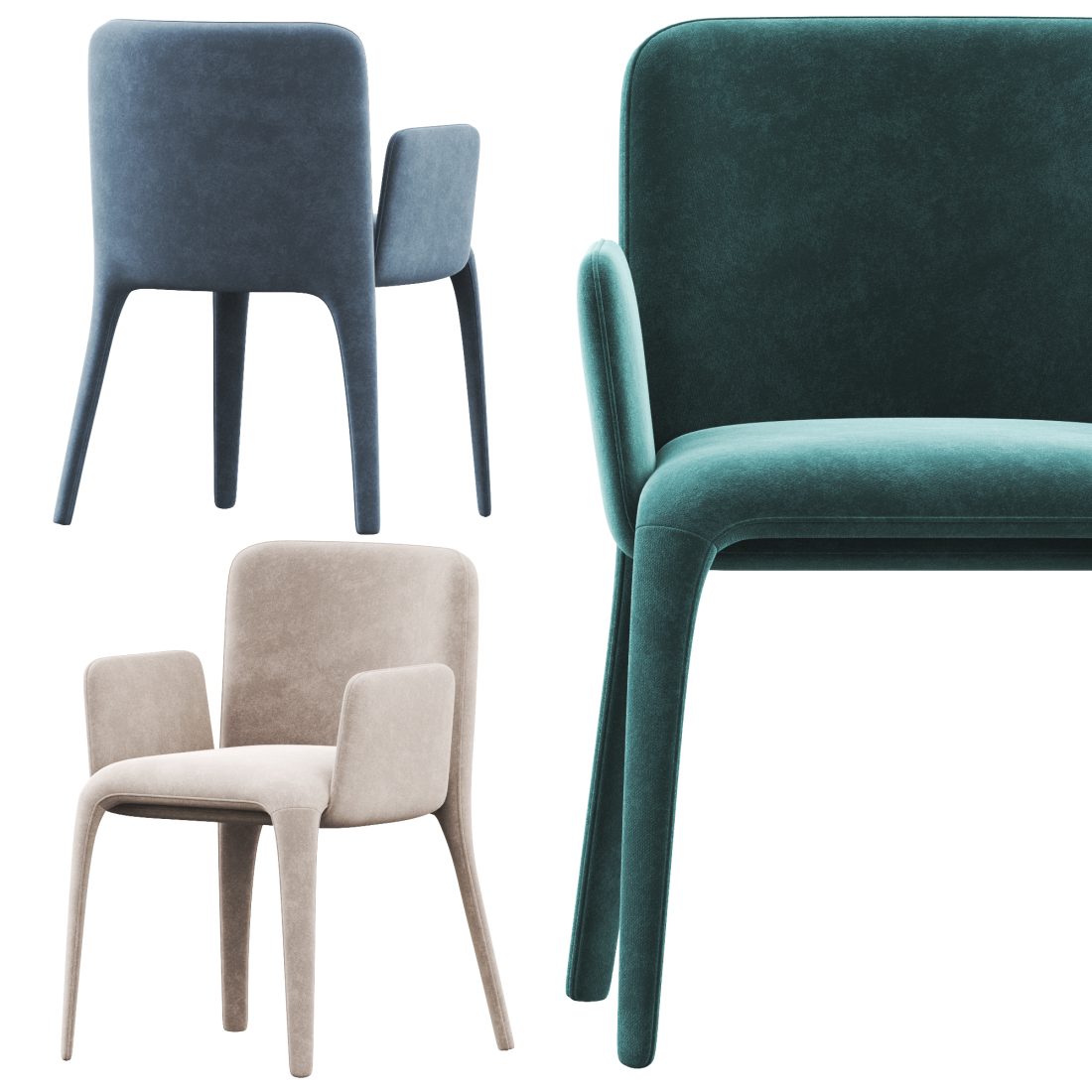 Modern Dining Chair - 3D Model for VRay