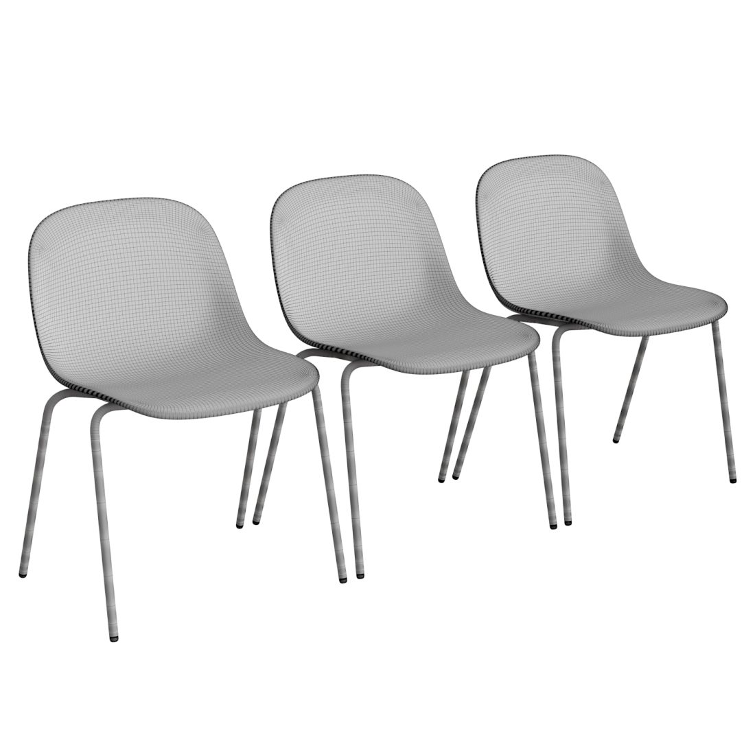 Fiber Side Chair A-base - 3D Model for Corona