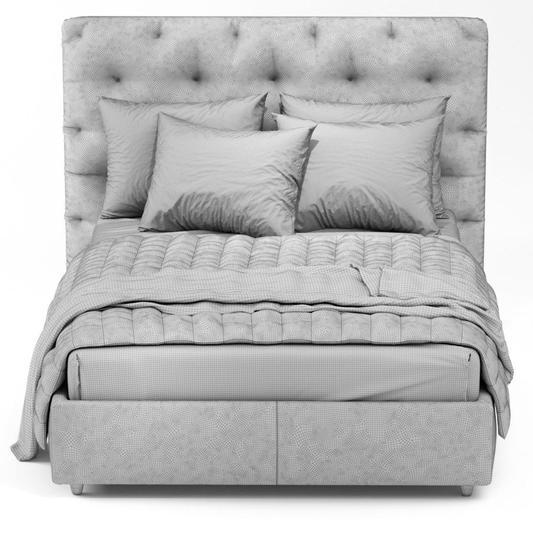 Lancaster By Selva Double Bed - 3D Model for VRay