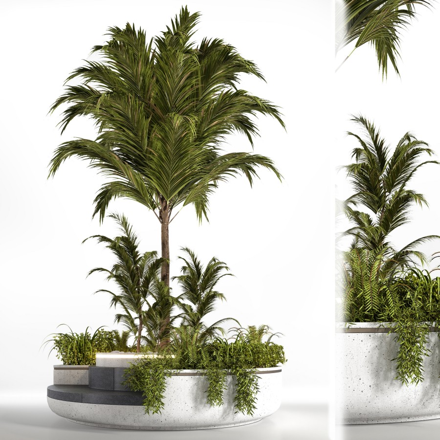 Seat And Indoor Plants(corona) - 3D Model for Corona