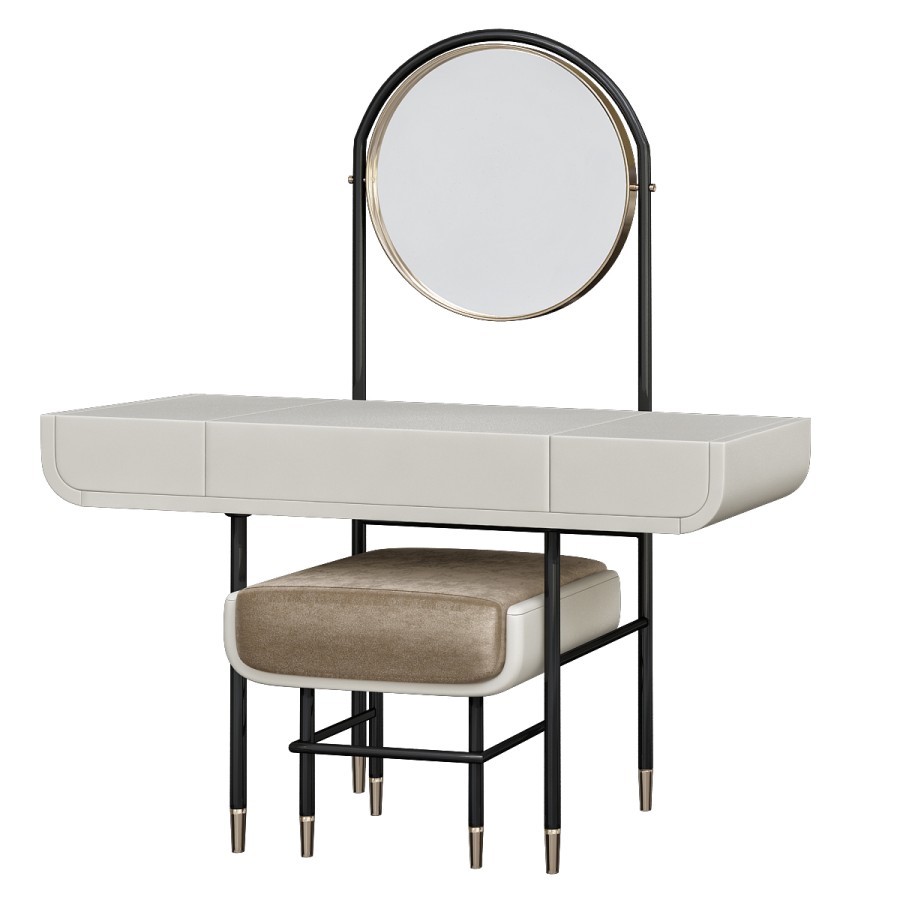 Make Up Mirror Work Table With - 3D Model for VRay