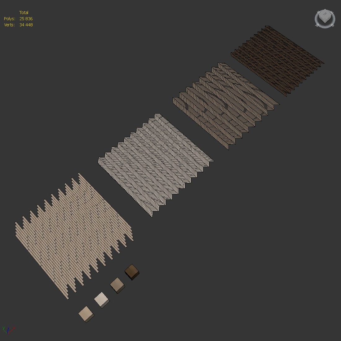 Wood Floor V08 - 3D Model for VRay, Corona