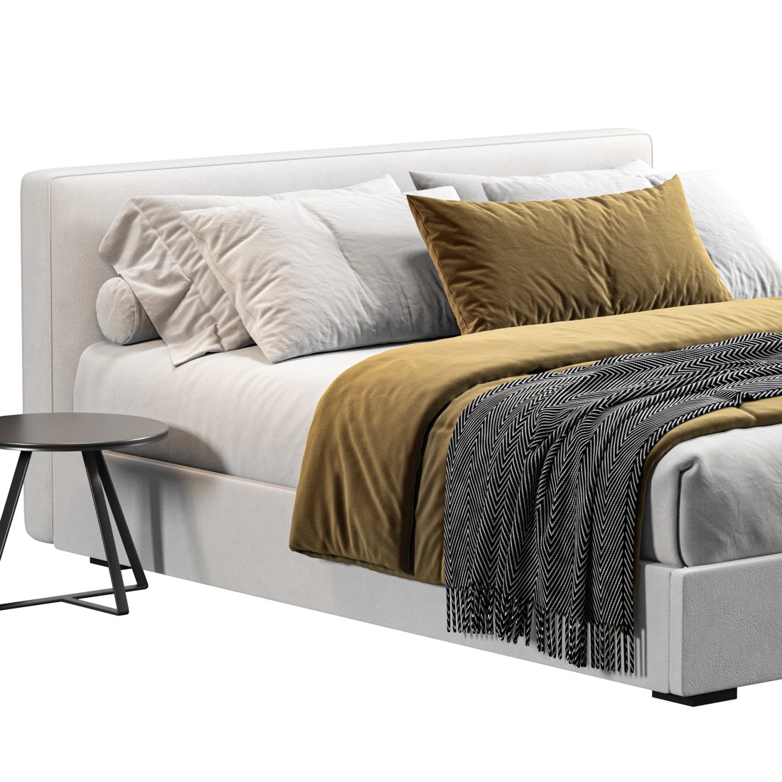 Rh Modena Bed - 3D Model for VRay, Corona