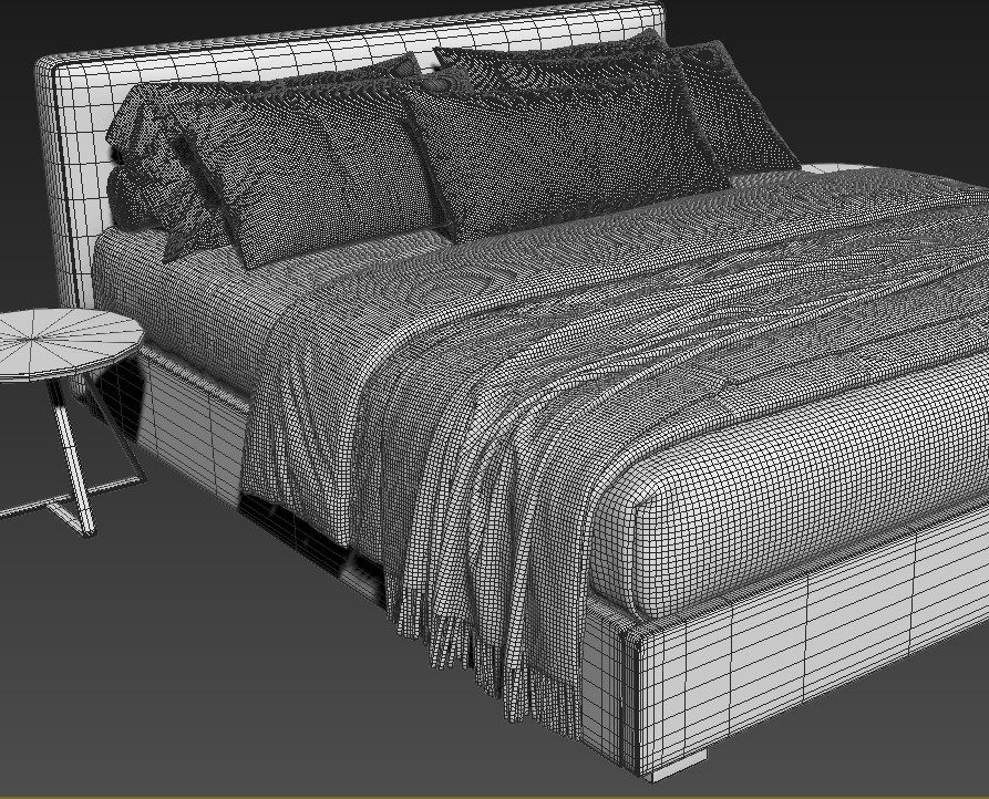 Rh Modena Bed - 3D Model for VRay, Corona