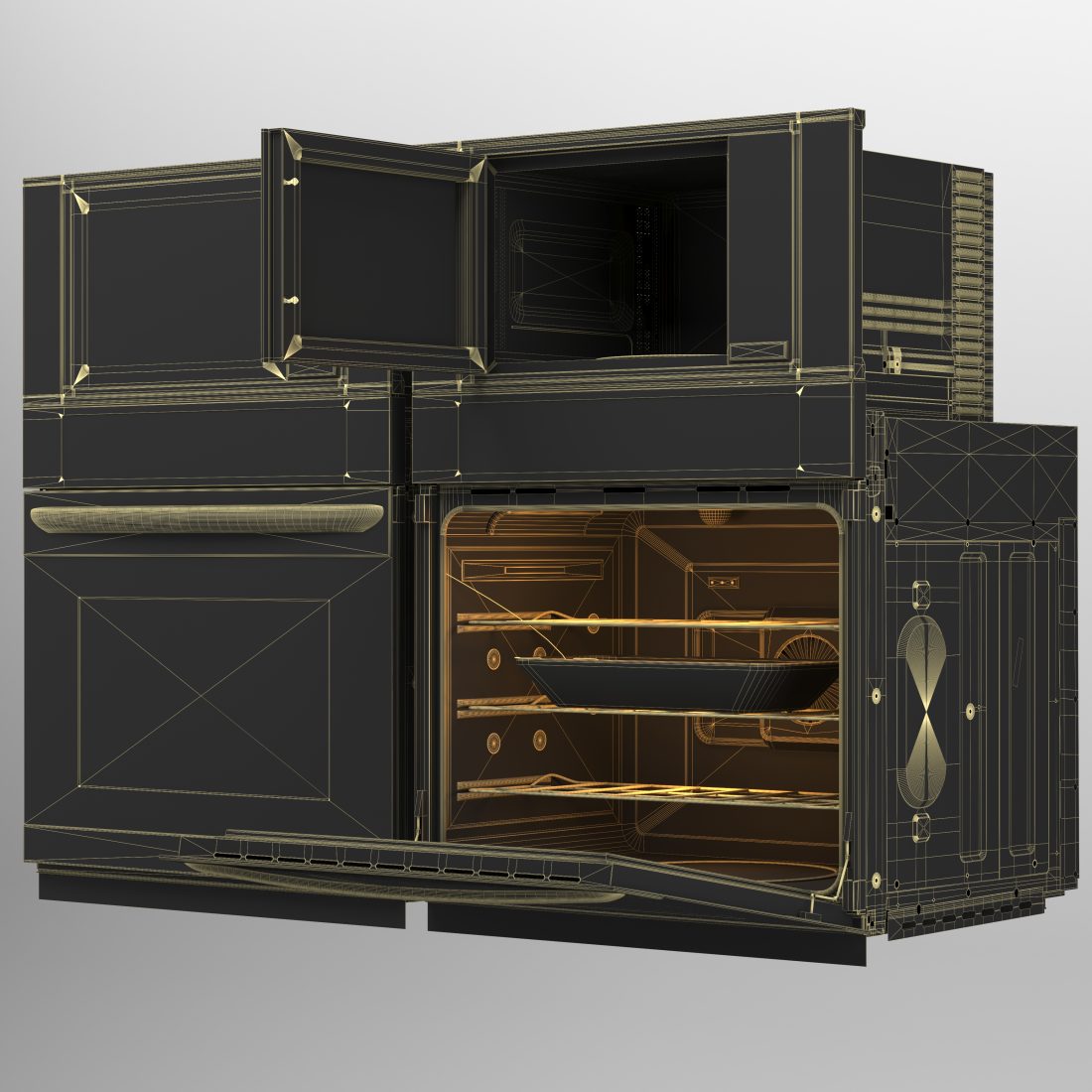 Frigidaire Aappliance Microwave And Oven - 3D Model for VRay, Corona