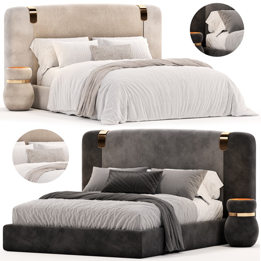 Allure Headboard Bed - 3D Model for Corona