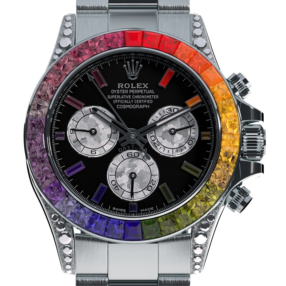 Rolex Rainbow Sapphire Daytona Chronograph - 3D Model for Corona