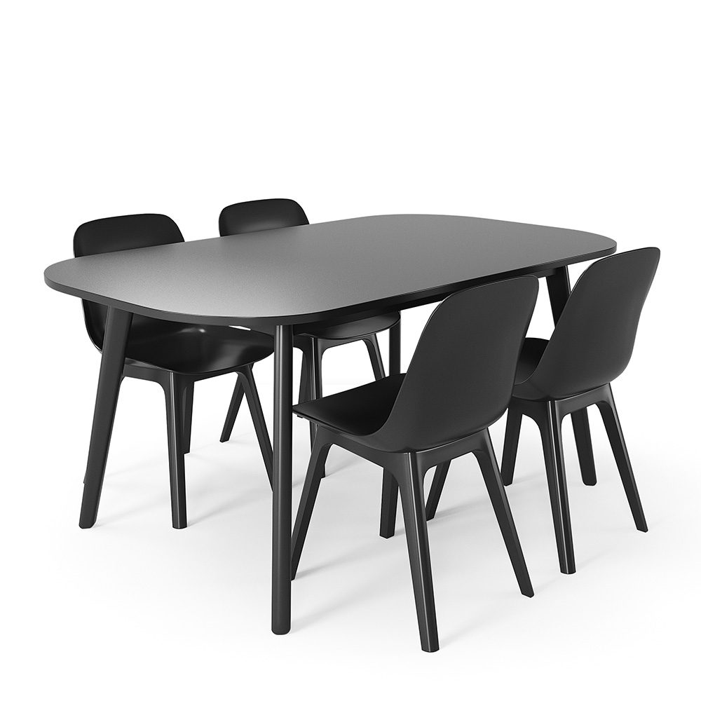 Ikea Vedbo Table And 4 Odger Chairs - 3D Model for VRay, Corona