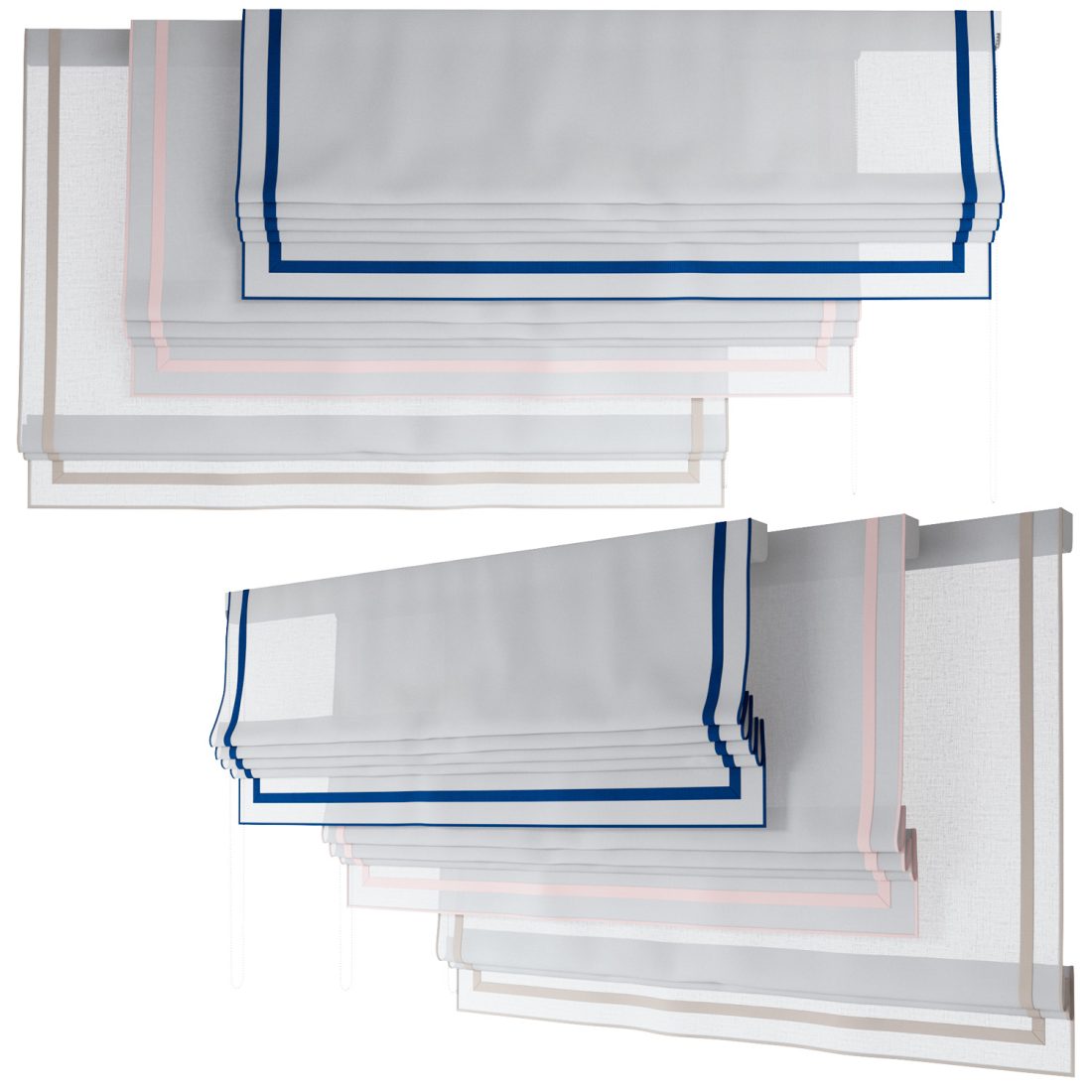 Roman Curtains 191 | Sheer Fabric | Roman Shades 3D Model for VRay ...