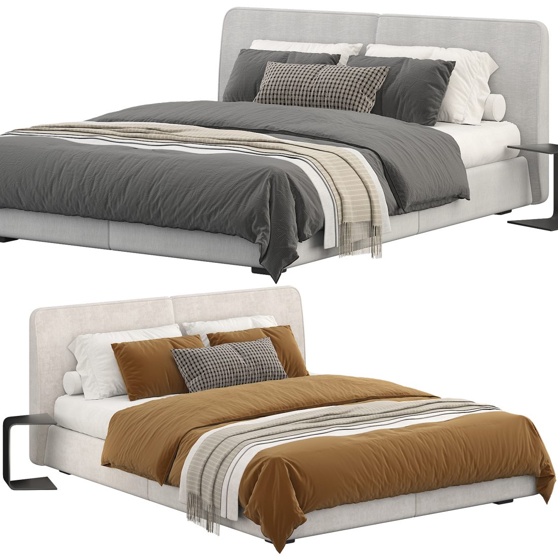 Flue Markurio Bed - 3D Model for VRay, Corona