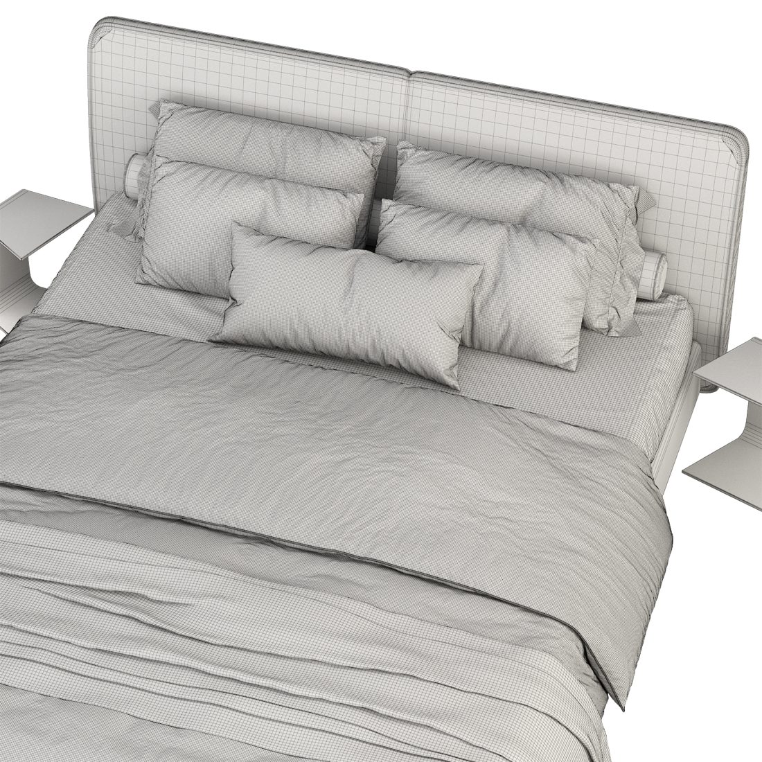 Flue Markurio Bed - 3D Model for VRay, Corona