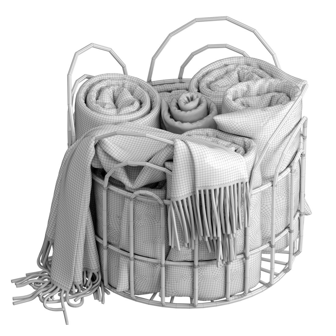 Basket 2 With Blanket 3D Model for VRay, Corona | CGMood