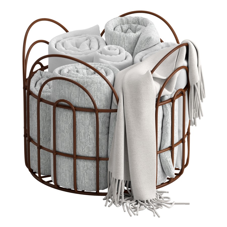 Basket 2 With Blanket 3D Model for VRay, Corona | CGMood