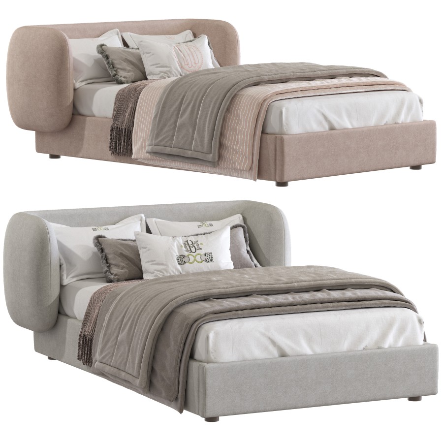 Set 328 GROUP BED - 3D Model for VRay, Corona