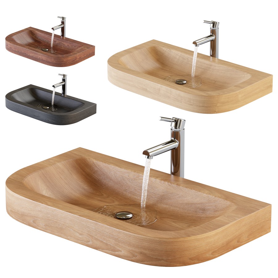 Wooden Sink - Napoli - 3D Model for Corona