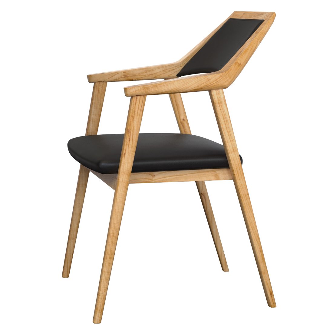 Quattro Wooden Chair Black - 3D Model for VRay, Corona