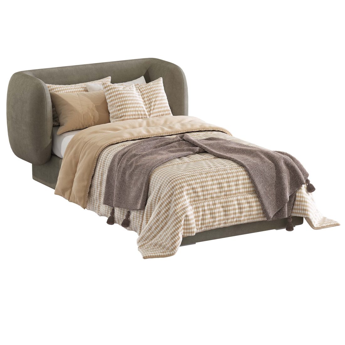 Set 343 GROUP BED - 3D Model for VRay, Corona
