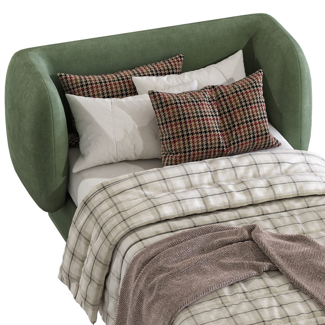 Set 343 GROUP BED - 3D Model for VRay, Corona