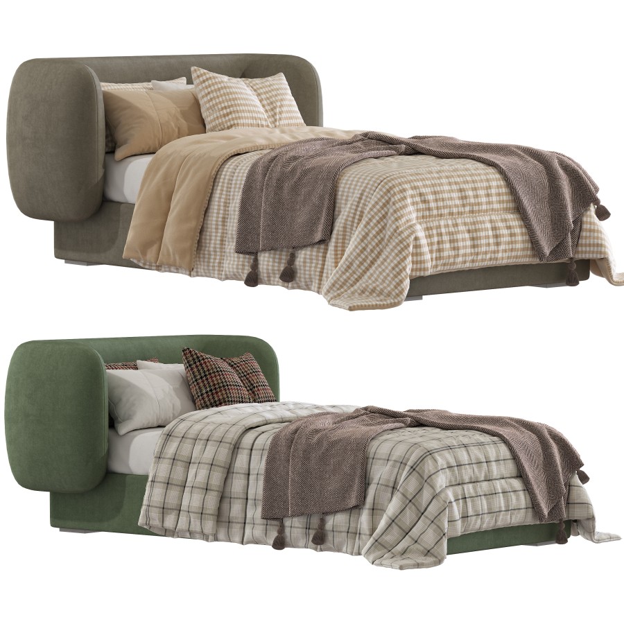 Set 343 GROUP BED - 3D Model for VRay, Corona