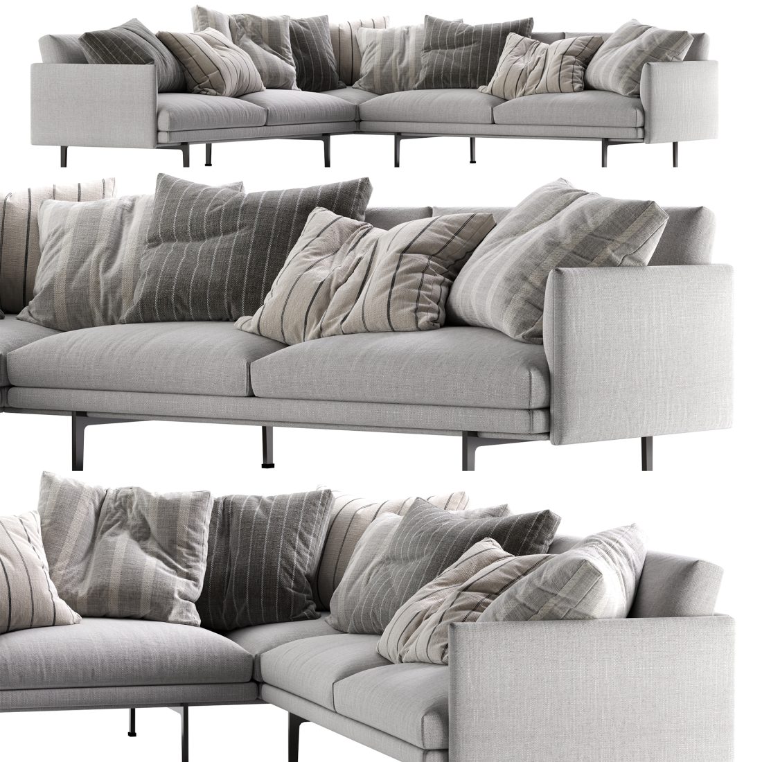 Outline Corner Sofa - 3D Model for Corona