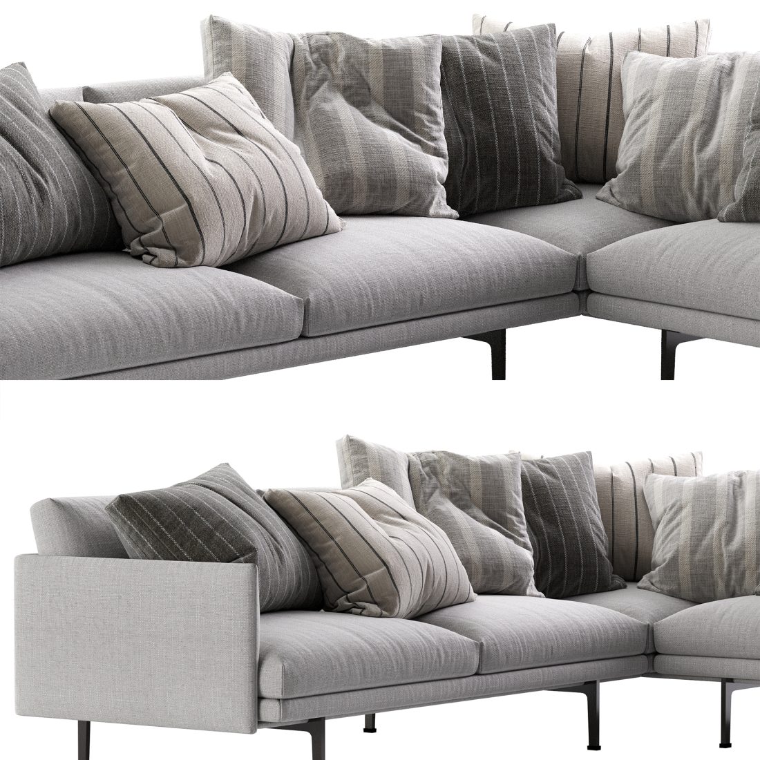 Outline Corner Sofa - 3D Model for Corona