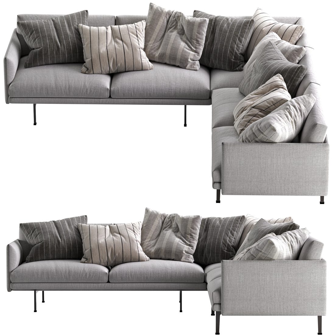 Outline Corner Sofa - 3D Model for Corona