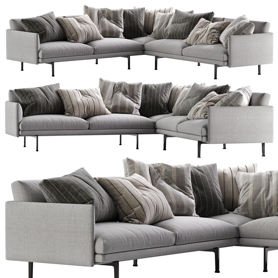 Outline Corner Sofa - 3D Model for Corona